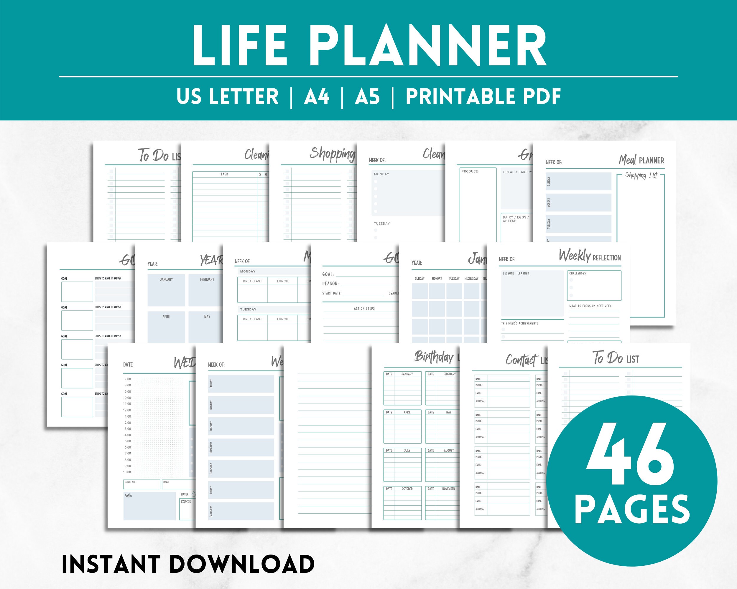 Life Planner, Life Planner Printable, Daily Planner, Daily Planner ...