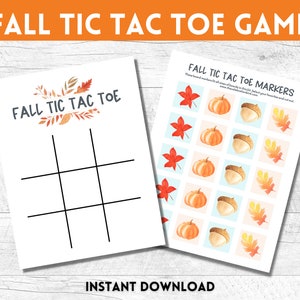 Fall Tic Tac Toe Printable, Fall Tic Tac Toe, Autumn Tic Tac Toe, Tic ...