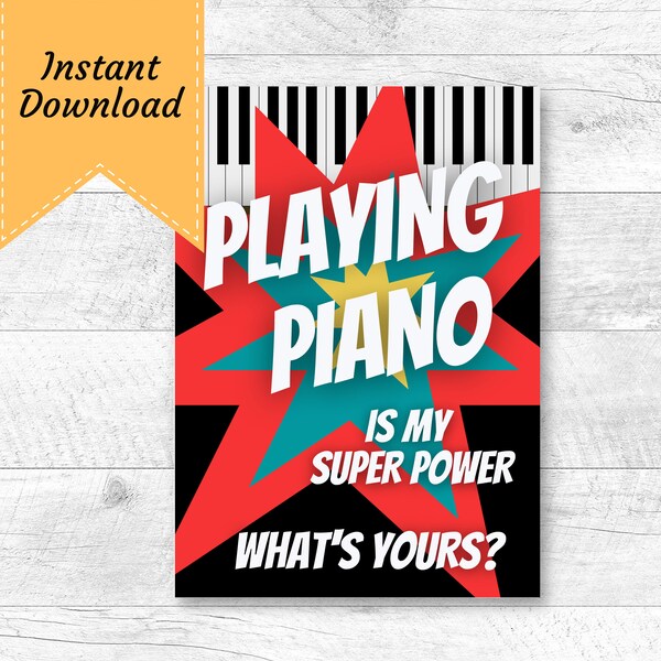 Grand Piano Valentine Cards for Piano Students, Printable Valentines ...