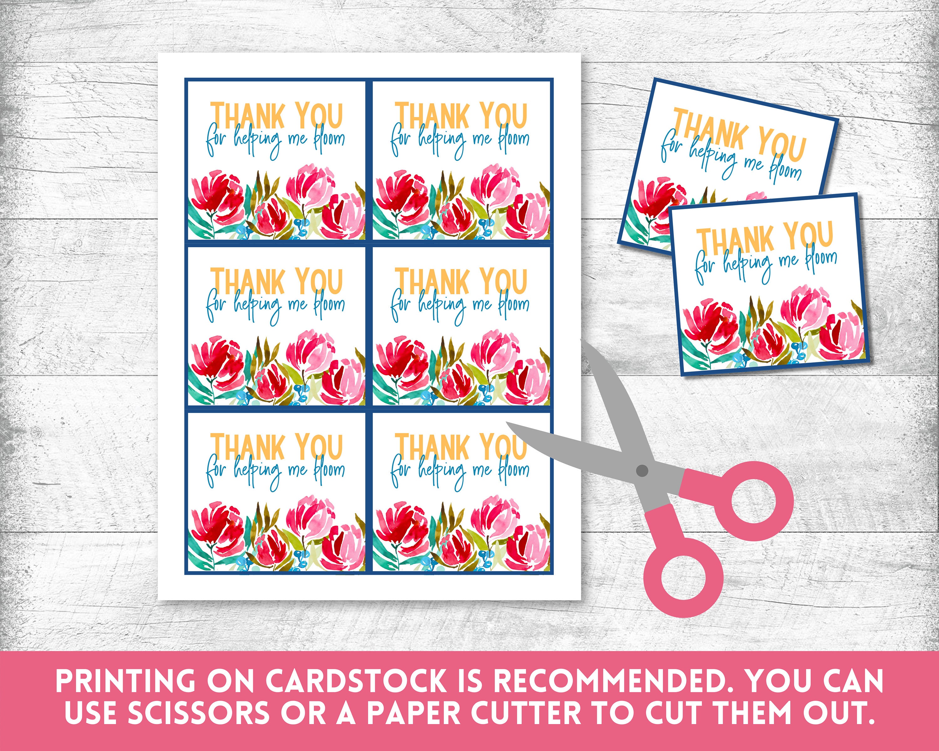 Mother's Day Gift Tag Thank You for Helping Me Bloom - Etsy