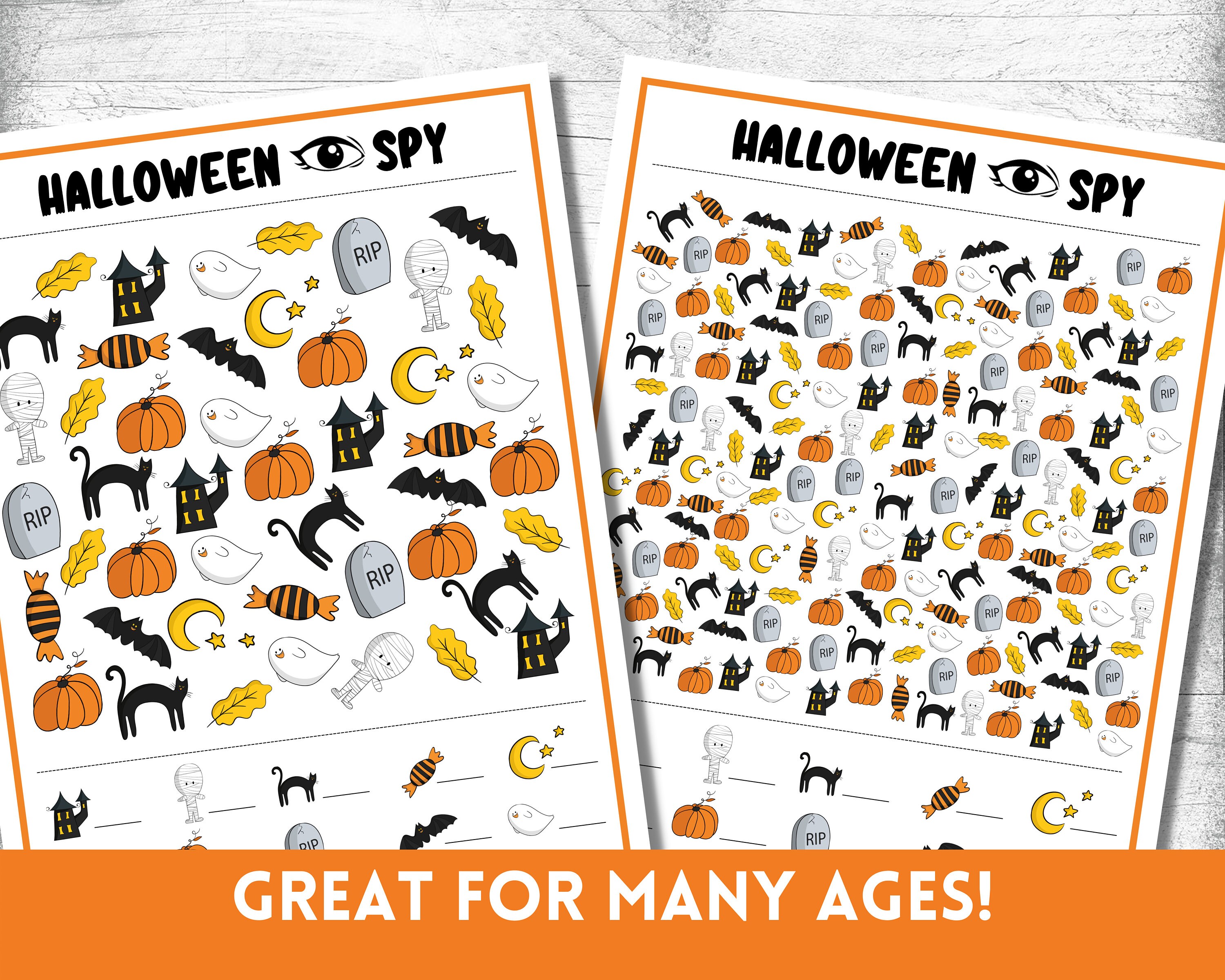 Halloween I Spy BUNDLE, Halloween I Spy Printable, Halloween Games for ...