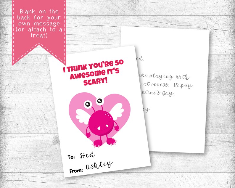 Kid Valentine Monsters Printable Valentines Classroom | Etsy