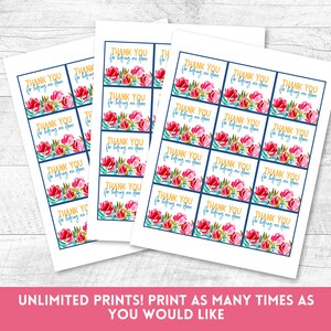 Mother's Day Gift Tag, Thank You for Helping Me Bloom, Mothers Day ...