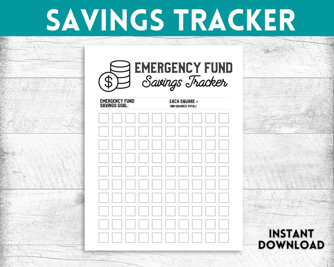 Emergency Fund Savings Tracker, Saving Challenge, Savings Printable ...