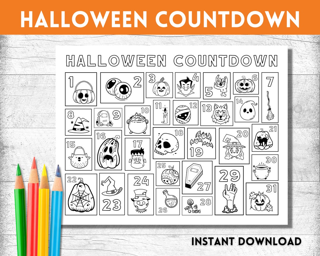 Halloween Countdown, Halloween Advent Calendar, Halloween Printables ...