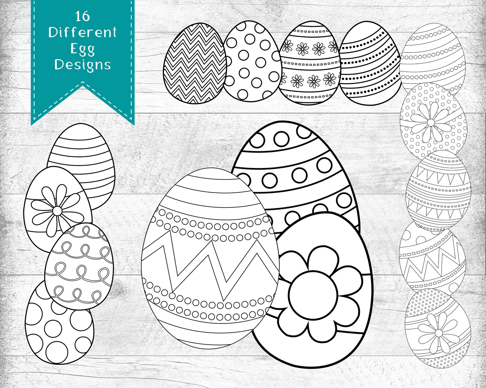 Easter Egg Garland, Coloring Easter Banner, Easter Decor, Kids Easter ...