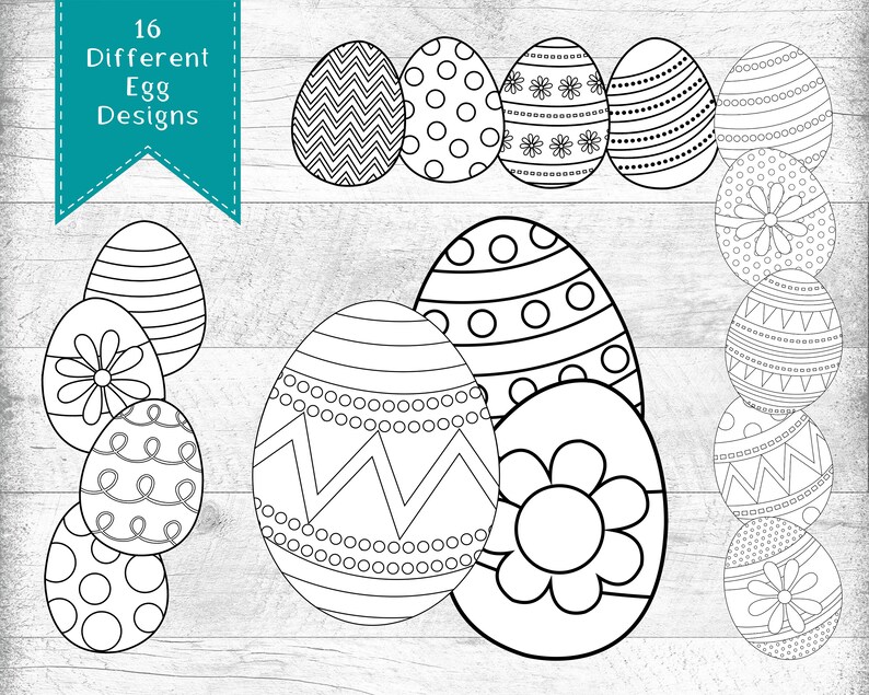 Easter Egg Garland, Coloring Easter Banner, Easter Decor, Kids Easter ...