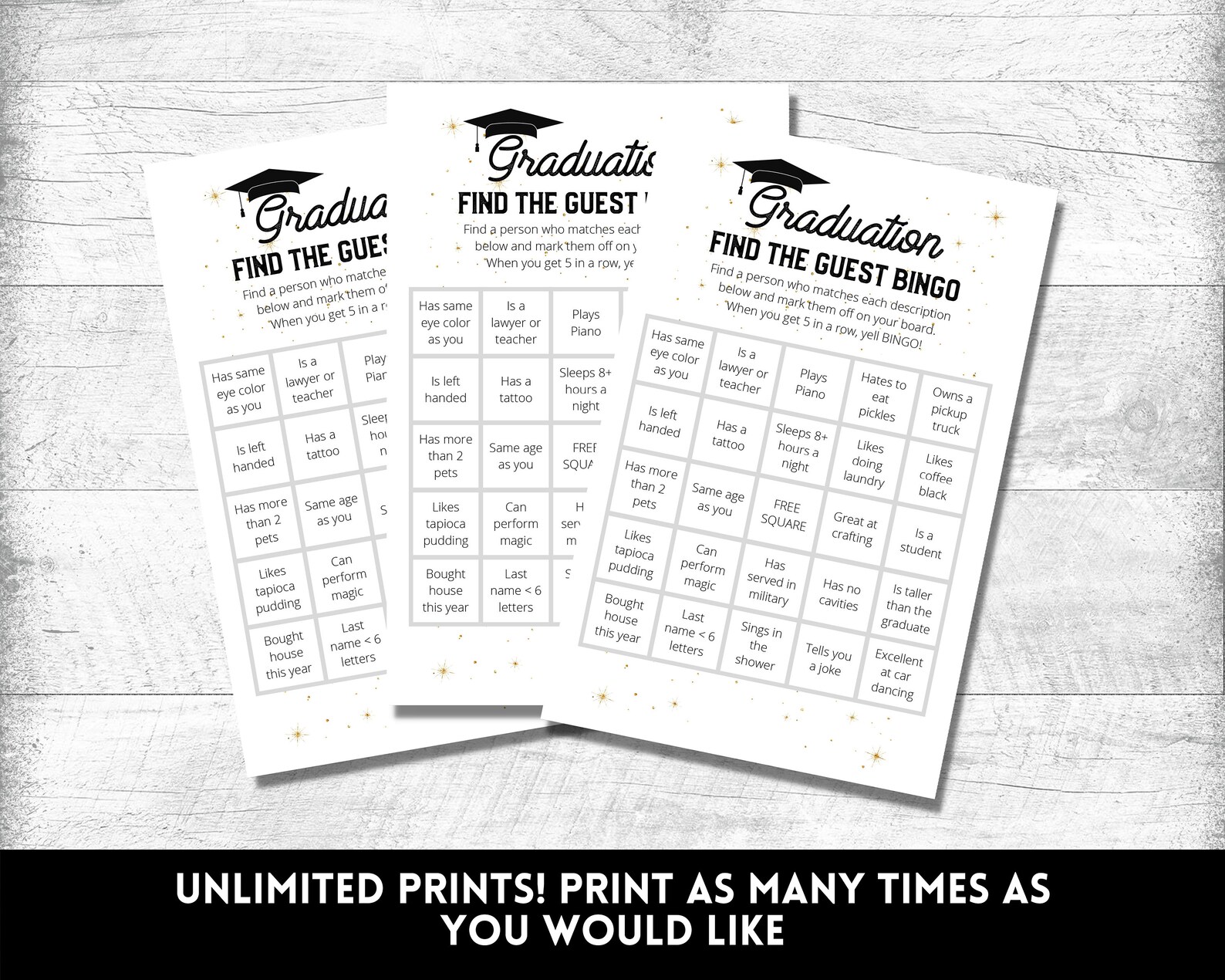 Graduation Party Guest Bingo, Graduation Party Game, Graduation Game ...