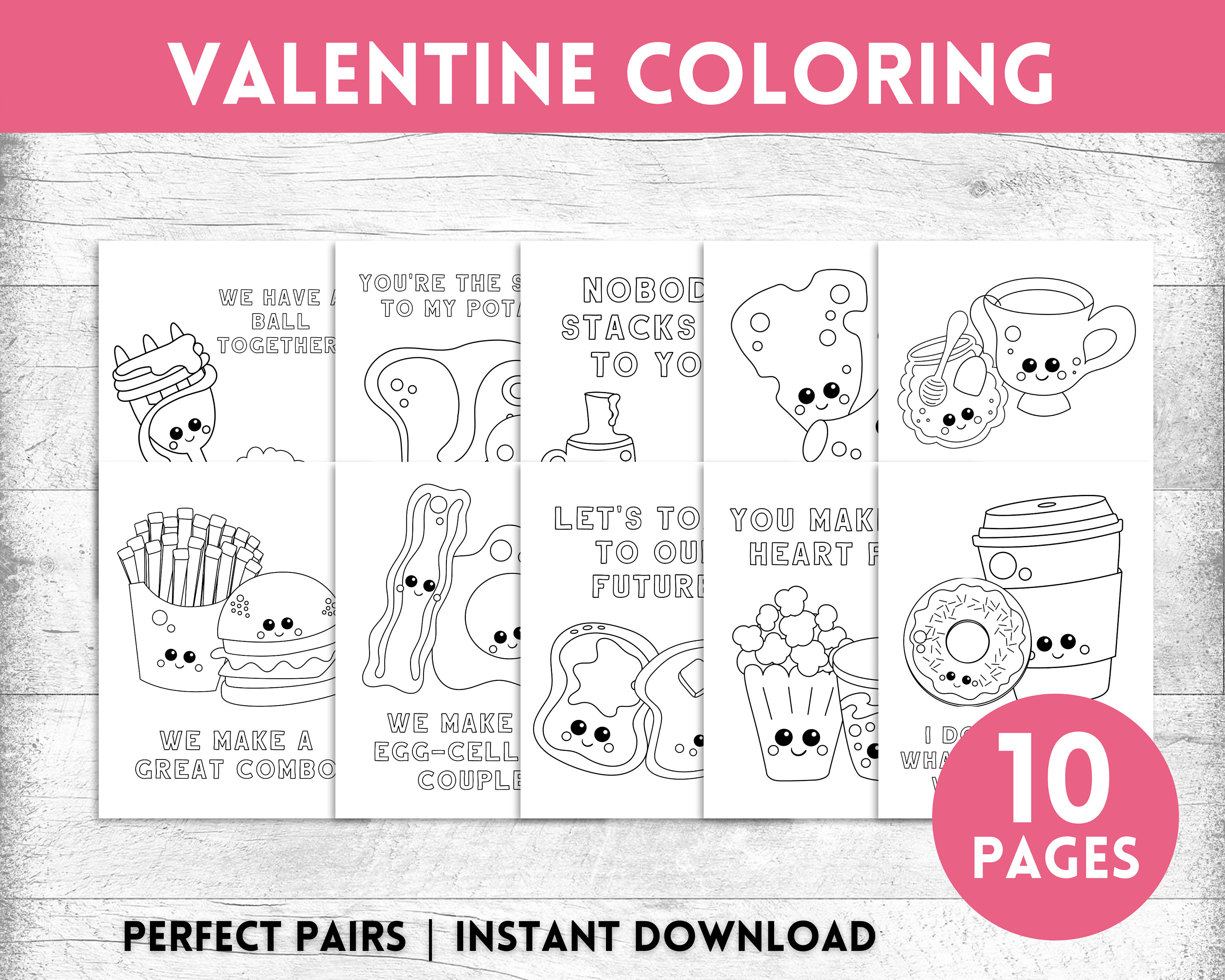 Valentine Coloring Pages, Valentine Perfect Pairs Coloring Sheets ...