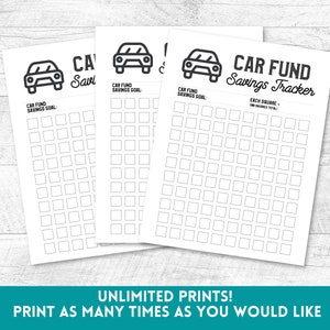 Car Fund Savings Tracker, Saving Challenge, Savings Printable, Savings ...