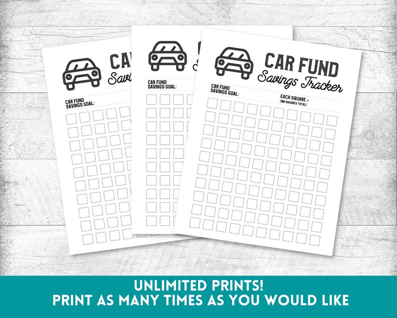 Car Fund Savings Tracker, Saving Challenge, Savings Printable, Savings ...