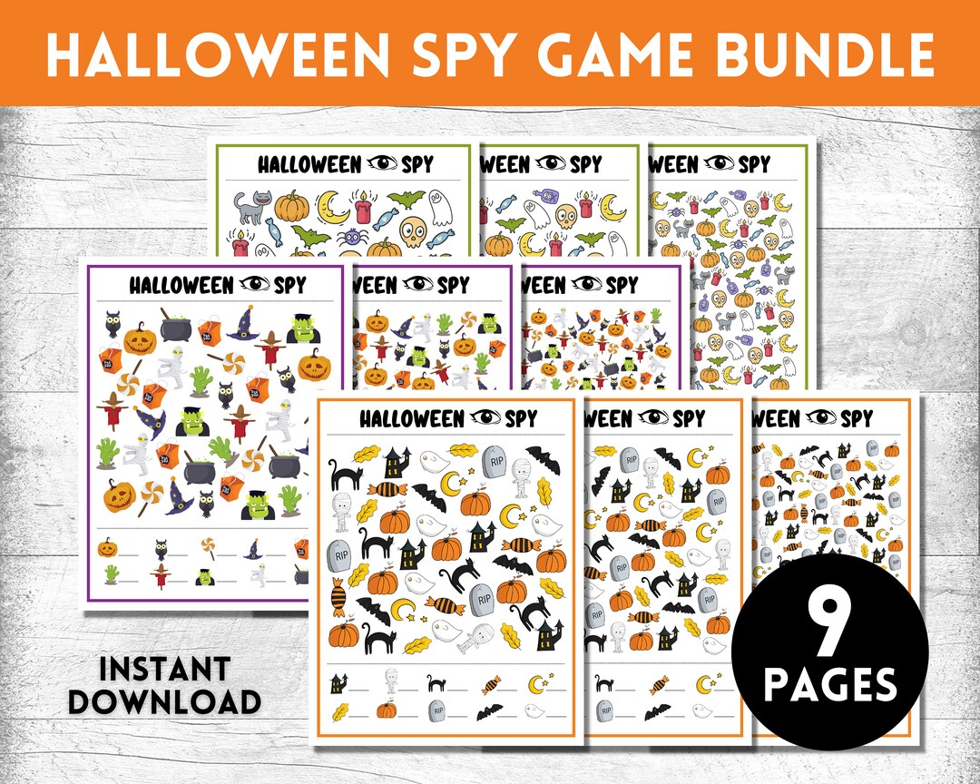 Halloween I Spy BUNDLE, Halloween I Spy Printable, Halloween Games for ...