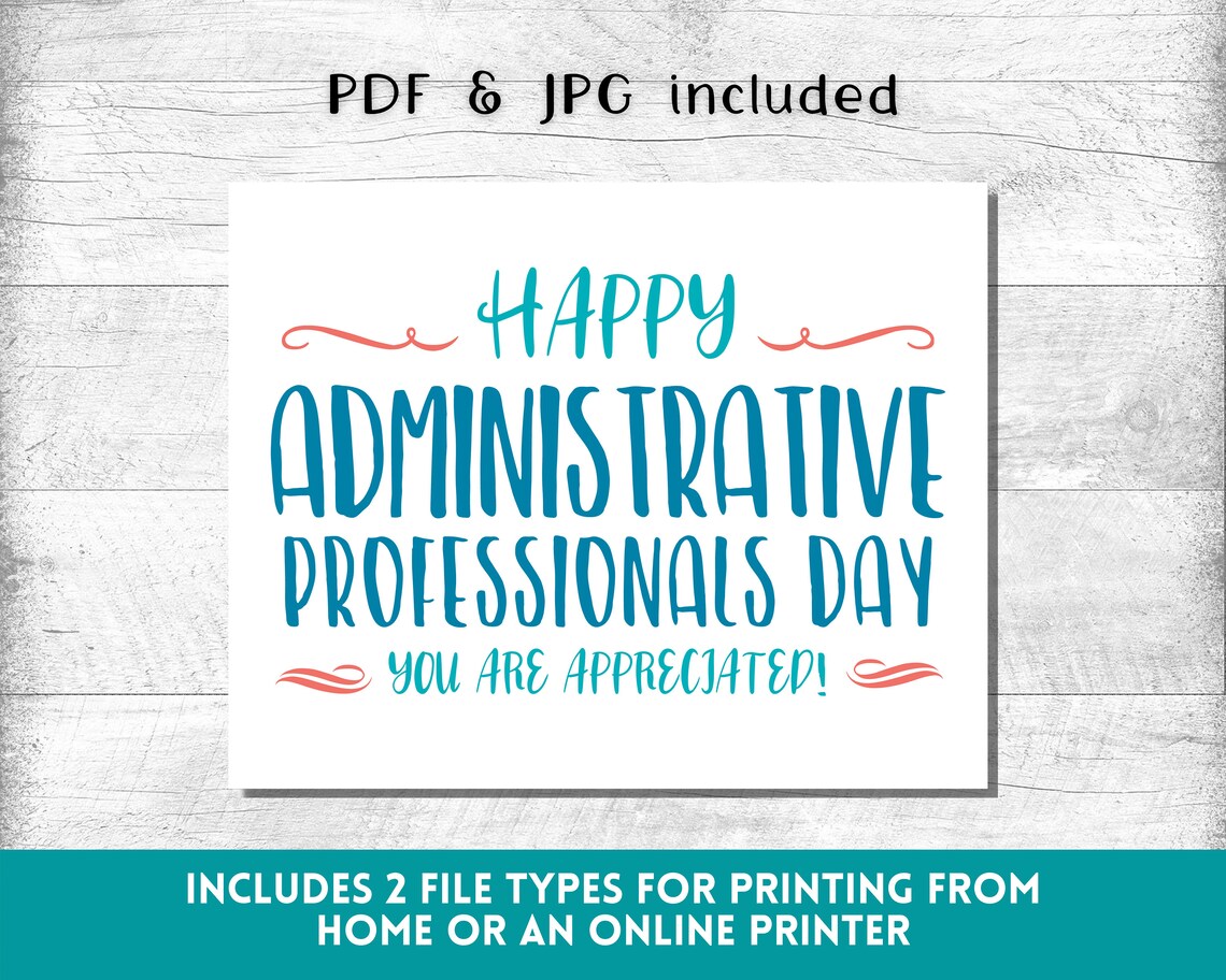 Signo del Día de los Profesionales Administrativos Signo del - Etsy México