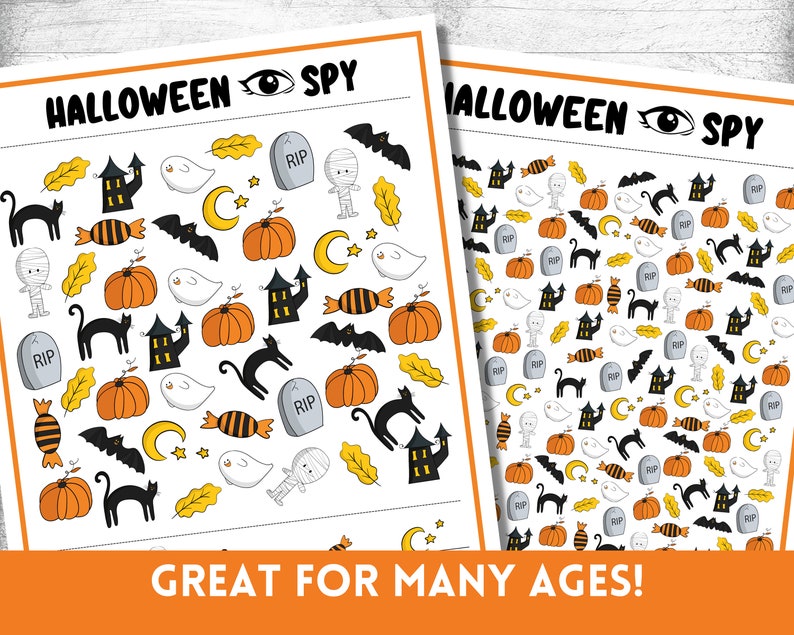 Halloween I Spy, Halloween I Spy Printable, Halloween Games for Kids ...