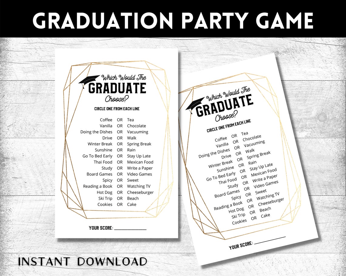 Graduation Game, Graduation Games This or That, Graduation Game ...