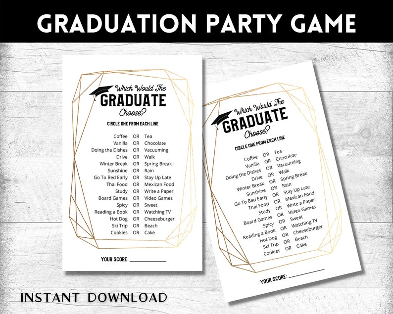 Graduation Game, Graduation Games This or That, Graduation Game ...