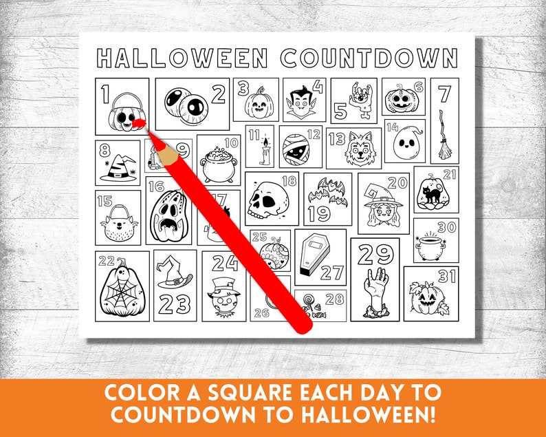 Halloween Countdown, Halloween Advent Calendar, Halloween Printables ...