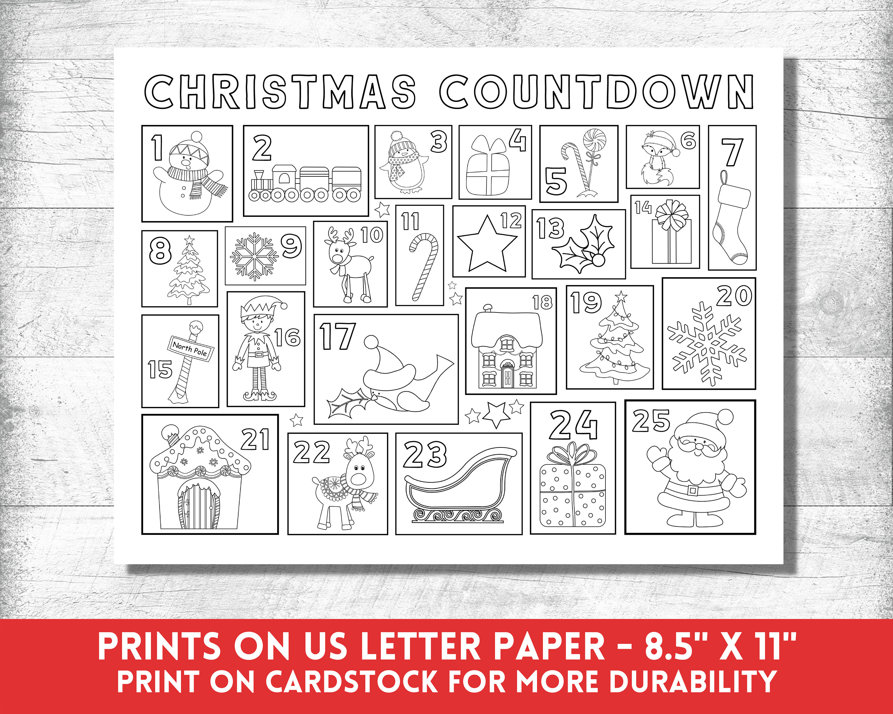 Christmas Countdown, Advent Calendar, Advent Calendar for Kids ...
