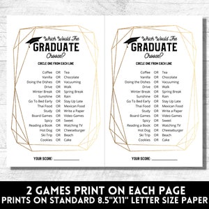 Graduation Game, Graduation Games This or That, Graduation Game ...