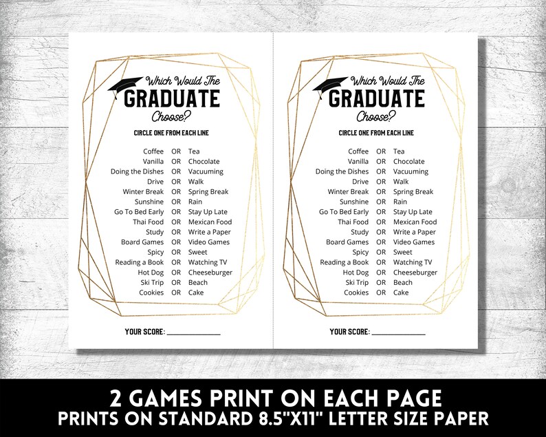 Graduation Game, Graduation Games This or That, Graduation Game ...