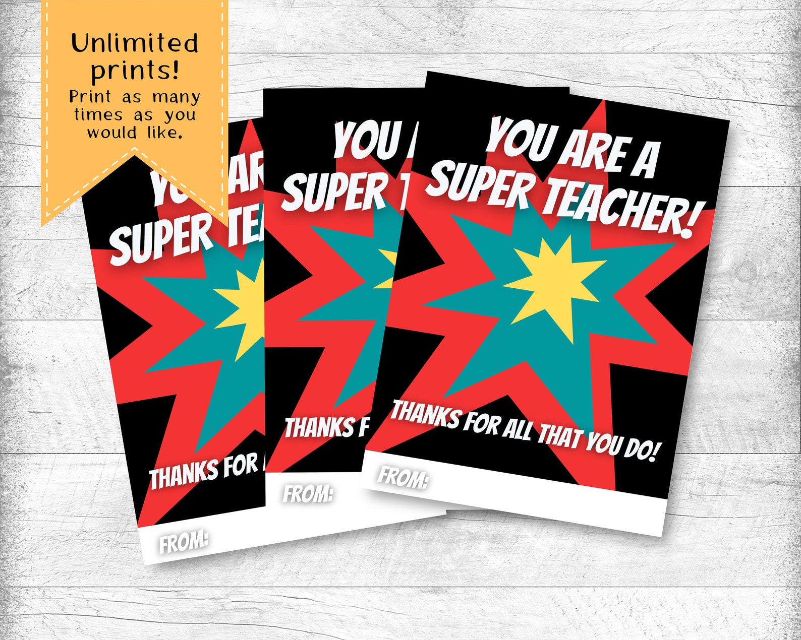 Teacher Appreciation Gift Card Holder Super Teacher End of - Etsy