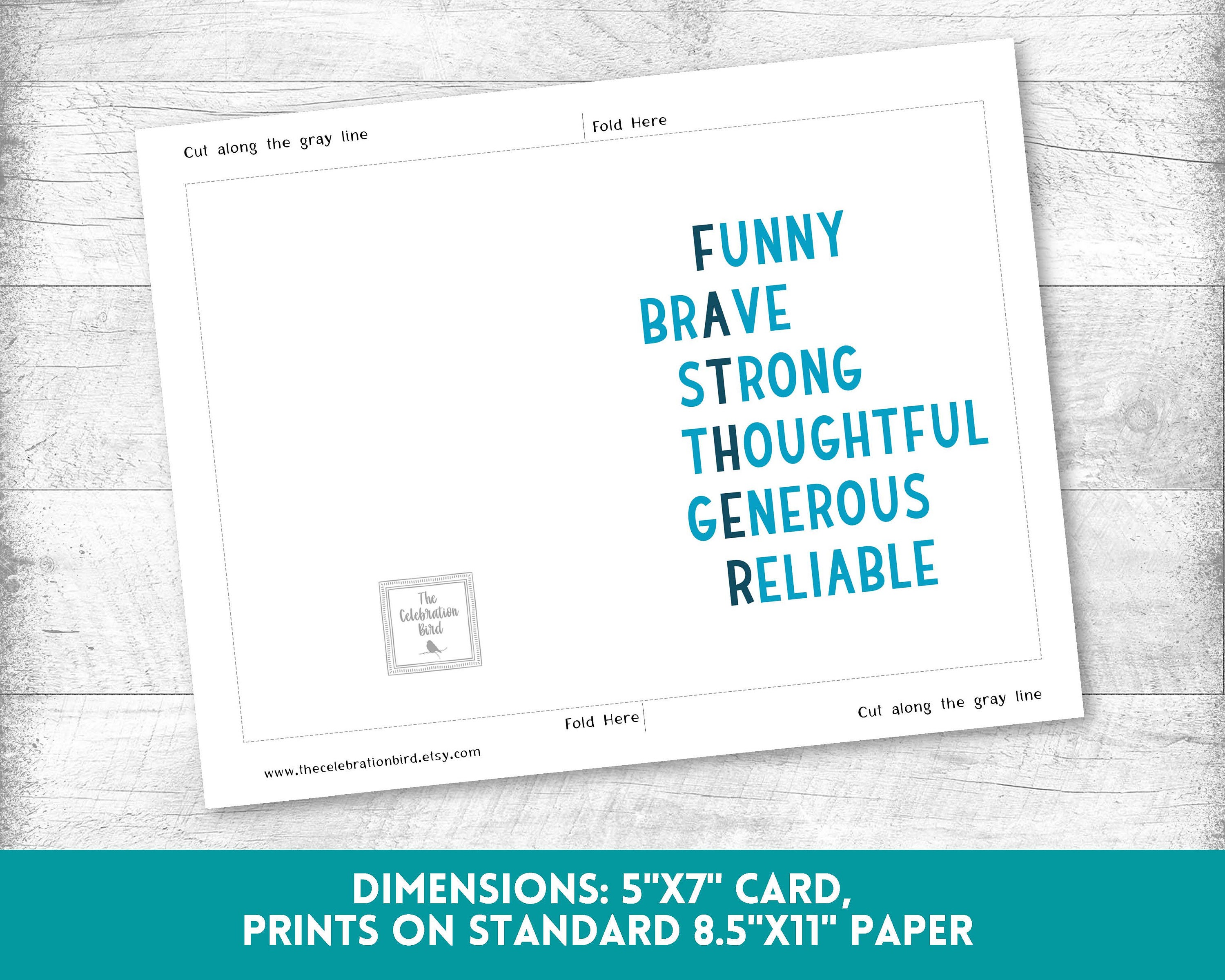 Father Card, Printable Fathers Day Card, Father Birthday Card, Fathers ...