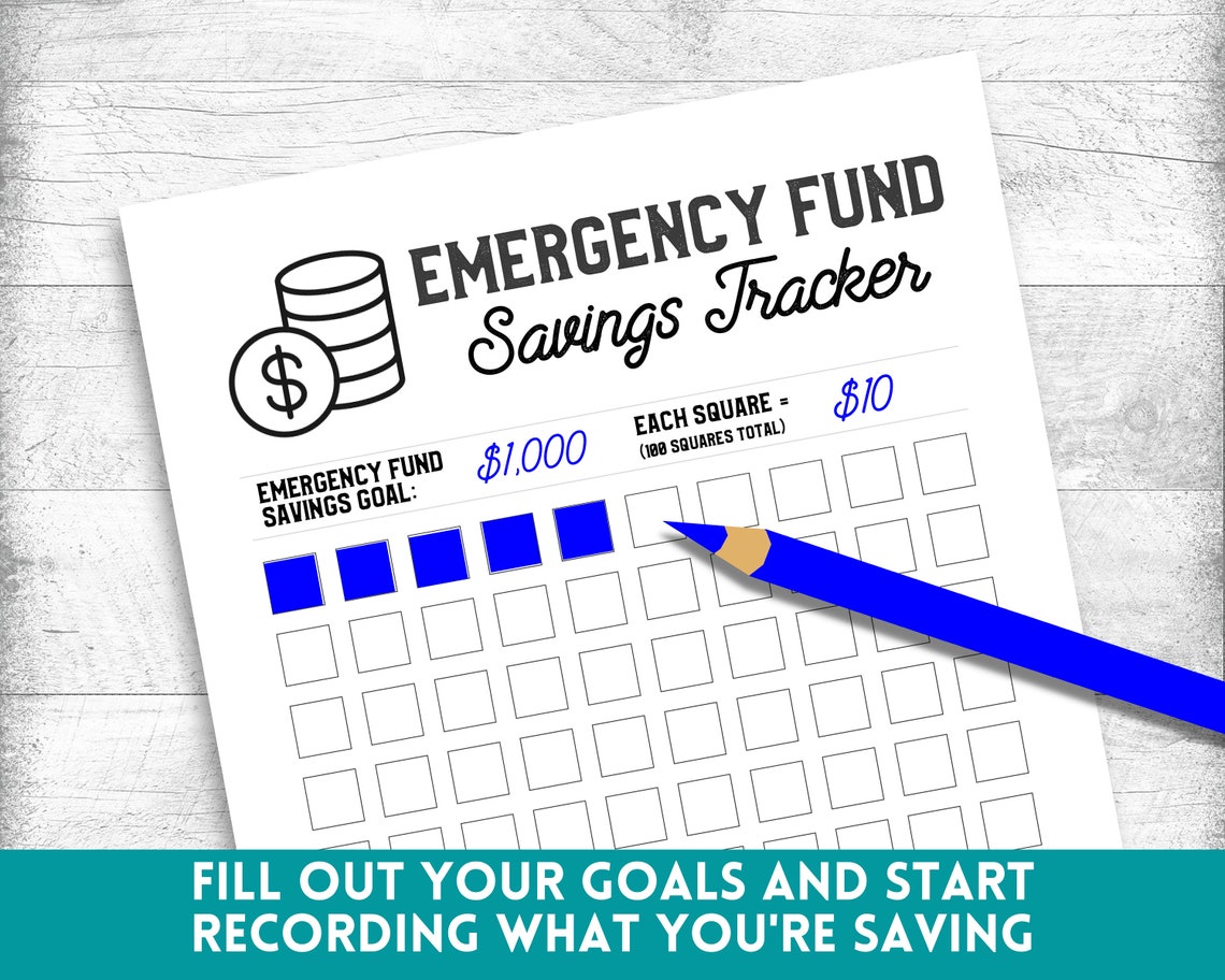Emergency Fund Savings Tracker, Saving Challenge, Savings Printable ...