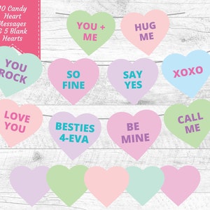 Candy Heart Banner | Valentines Day Printable Banner | Galentines Day ...