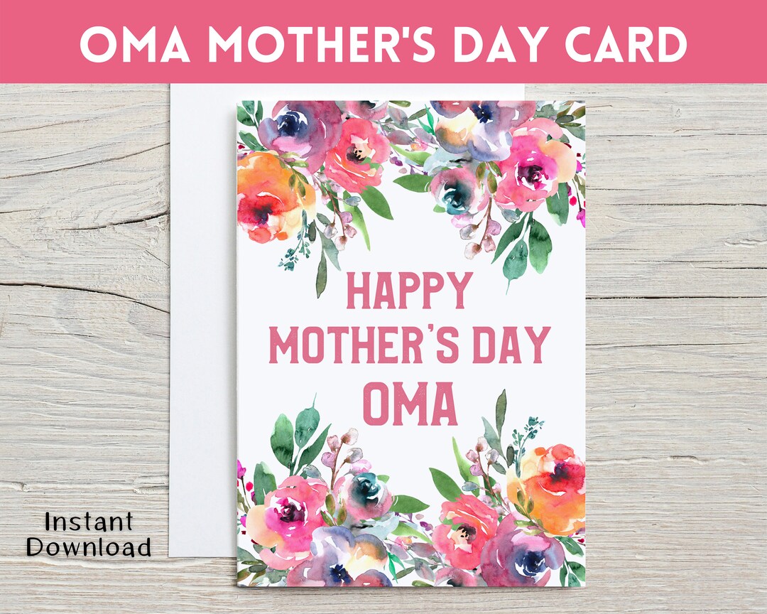 Oma Mothers Day Card, Oma Mother's Day, Happy Mother's Day Oma ...