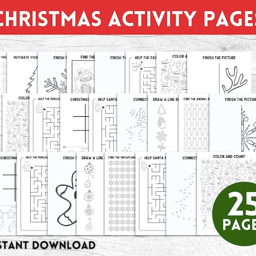 Christmas Activities Printable Christmas Activity Book - Etsy