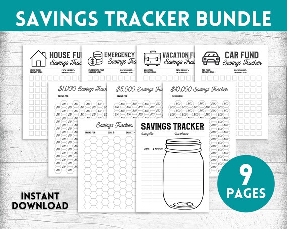 Savings Tracker Bundle Saving Challenge Savings Printable | Etsy