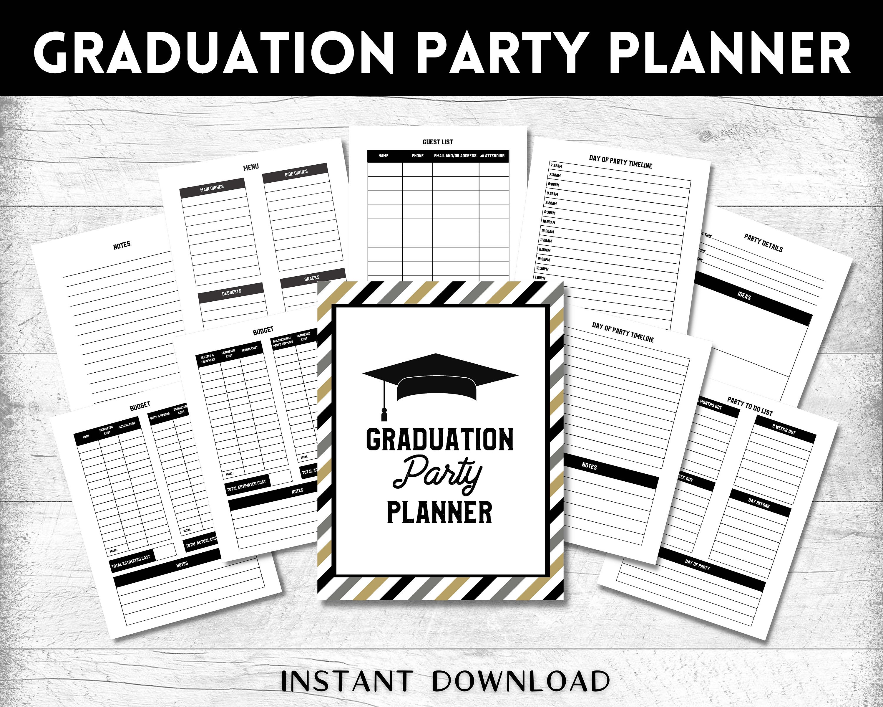 Graduation Party Planner, Printable Graduation Planner, Graduation ...