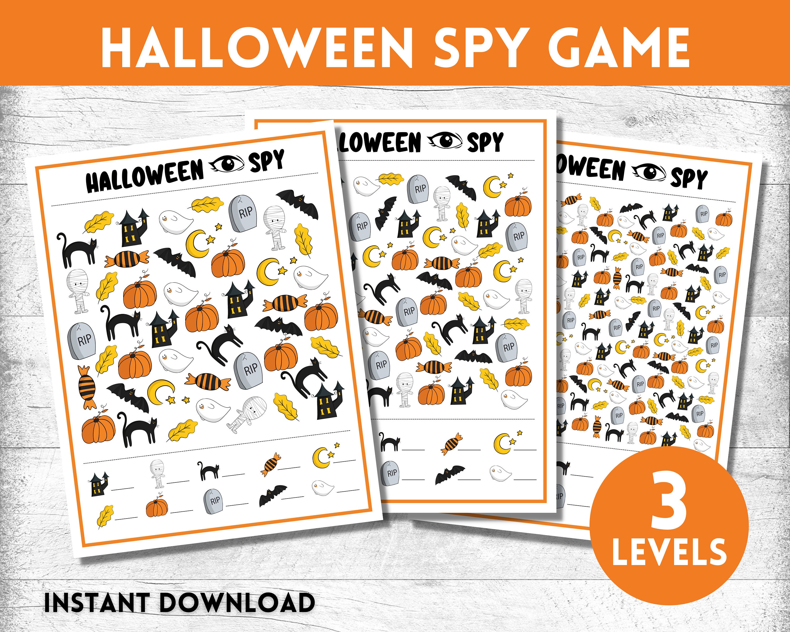 Halloween I Spy, Halloween I Spy Printable, Halloween Games for Kids ...