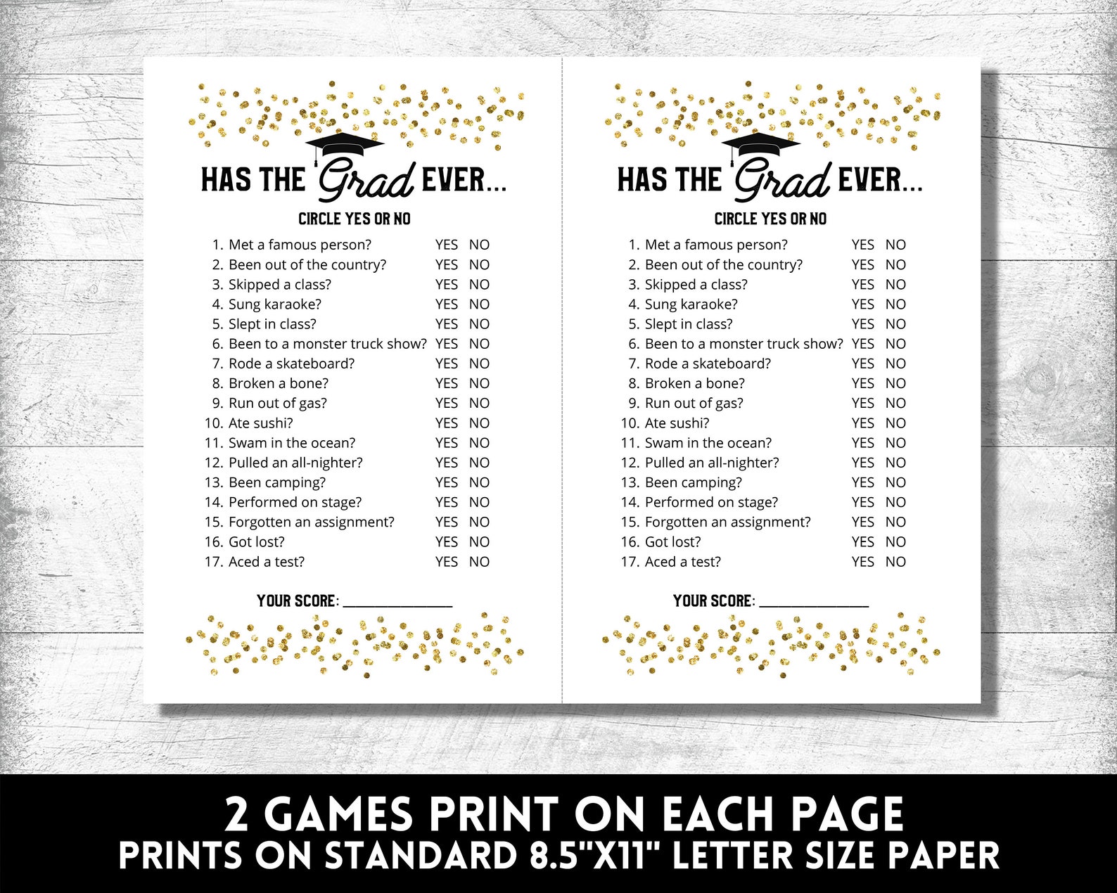 Graduation Party Game, Has the Graduate Ever Party Game, Graduation ...