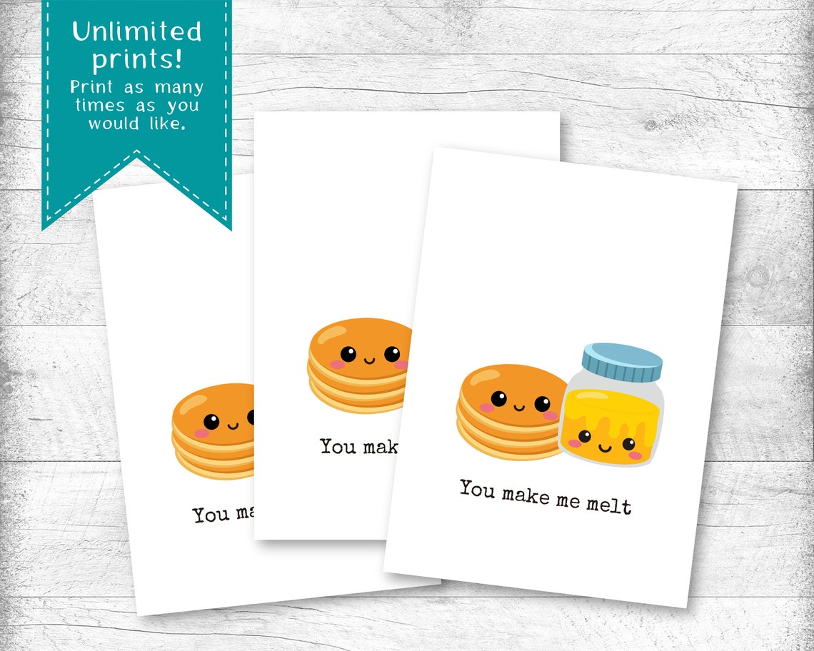 Pancakes & Butter Card Funny Valentine Card Valentine for | Etsy