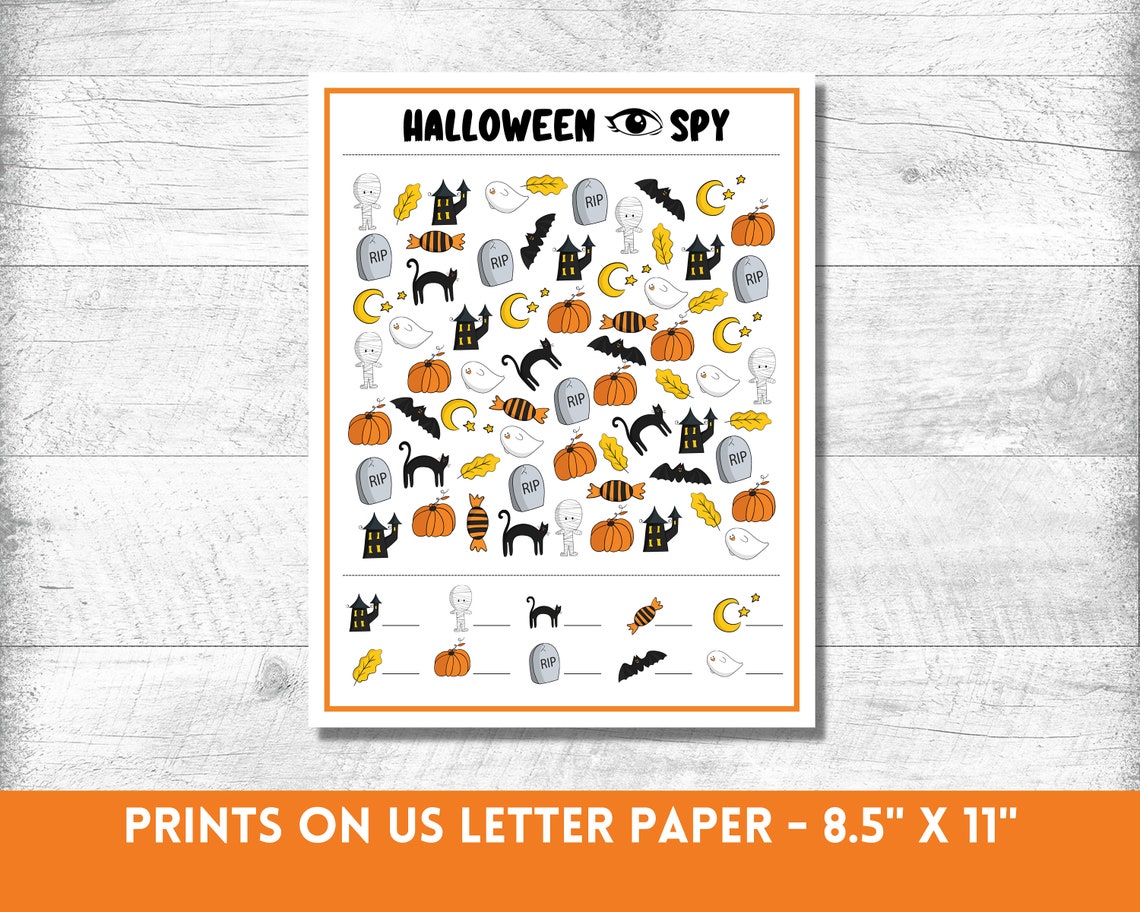 Halloween I Spy Halloween I Spy Printable Halloween Games - Etsy