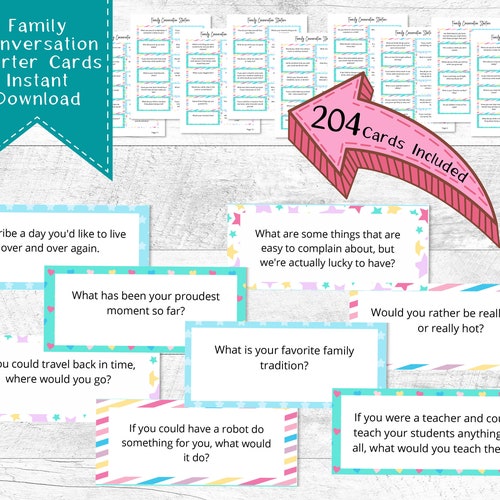 Dinner Conversation Starters for Families - Etsy