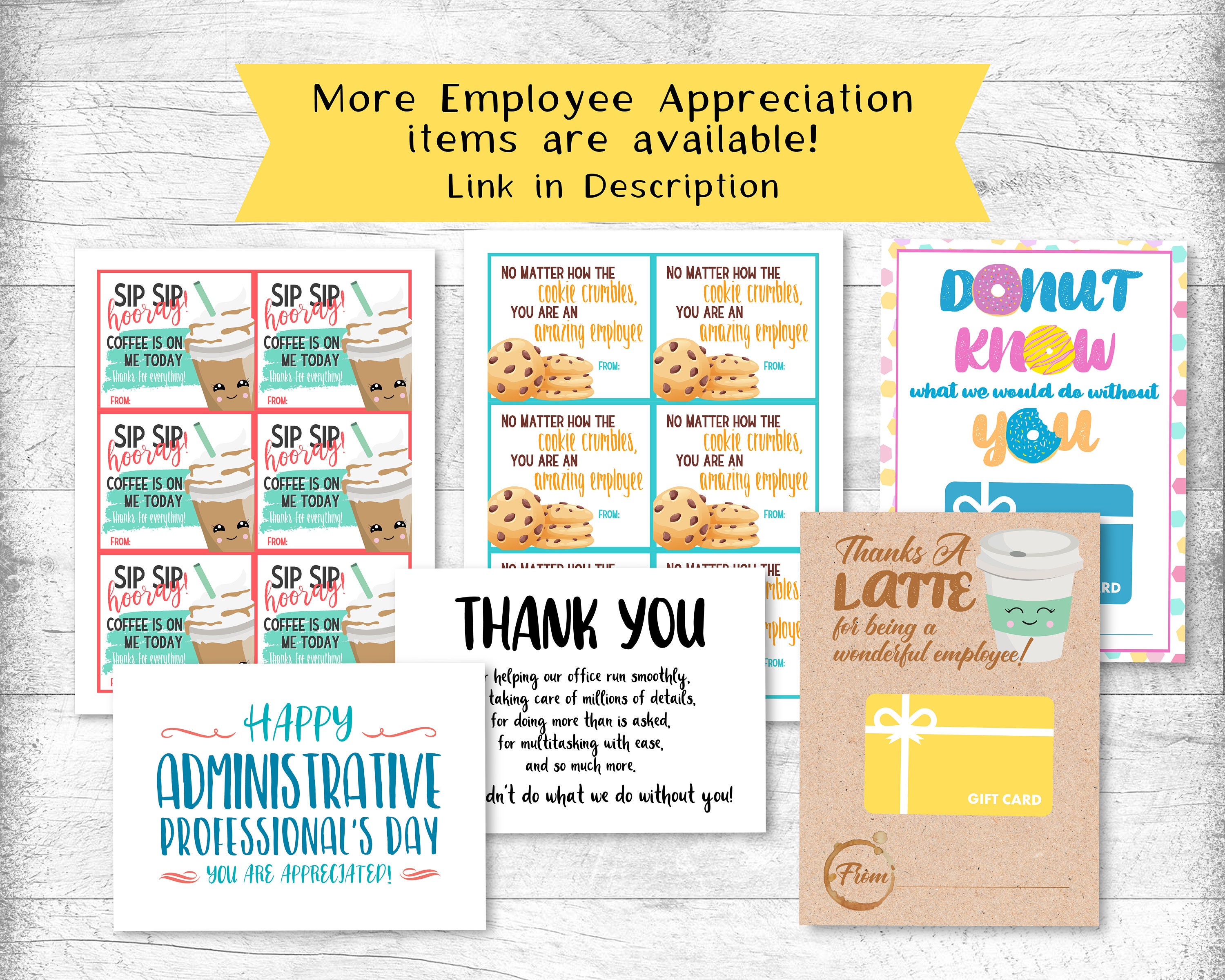 Office Thank You Card, Administrative Professionals Day Card, Staff ...
