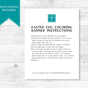 Easter Egg Garland, Coloring Easter Banner, Easter Decor, Kids Easter ...