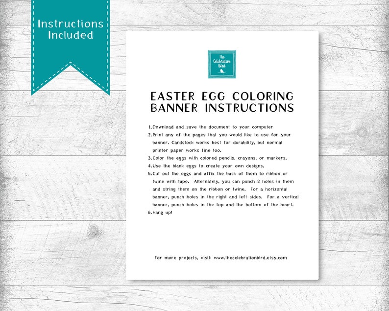 Easter Egg Garland, Coloring Easter Banner, Easter Decor, Kids Easter ...