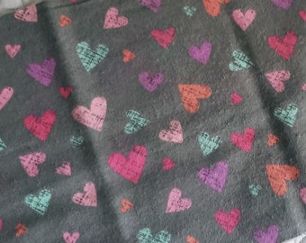 Heart Flannel Fabric - Etsy