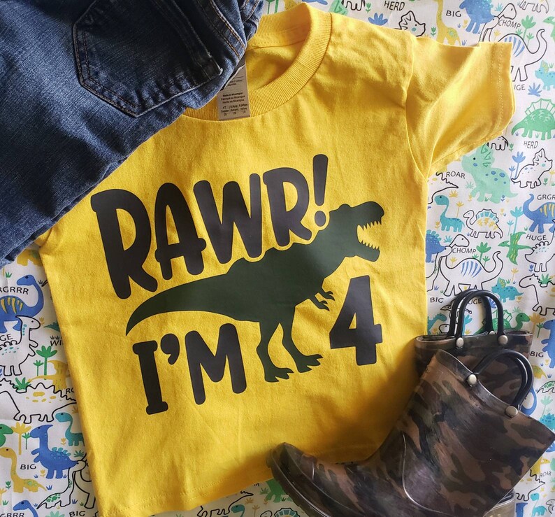 Birthday: RAWR I'm 4 Coloring Card Add-on - Etsy