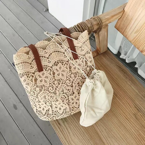 Lace Tote Bag - Etsy
