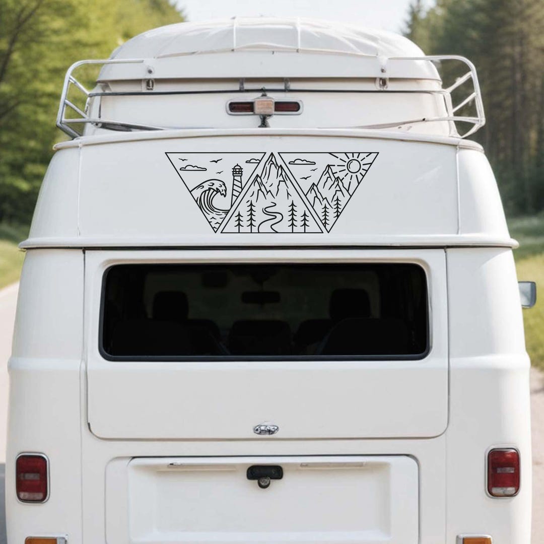 Camper Stickers, Van Stickers, Mountain Wave Vinyl Decal, Adventure ...