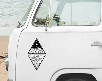 Mountain Sticker Van Life Mountain Range Car Camper Sticker Decal Vinyl ...