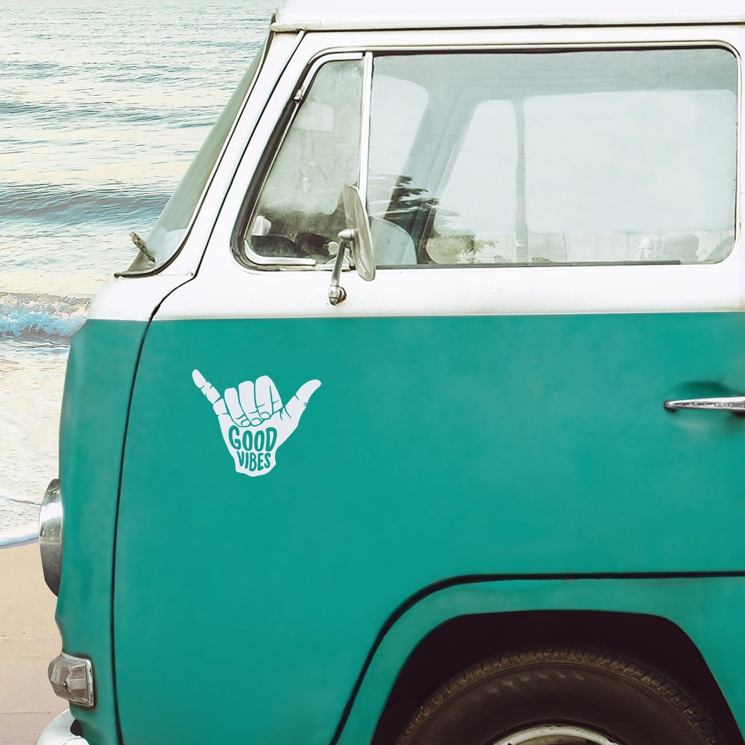 Shaka Hand Sticker, Hang Loose Car Decal, Surf Car Stickers, Good Vibes ...