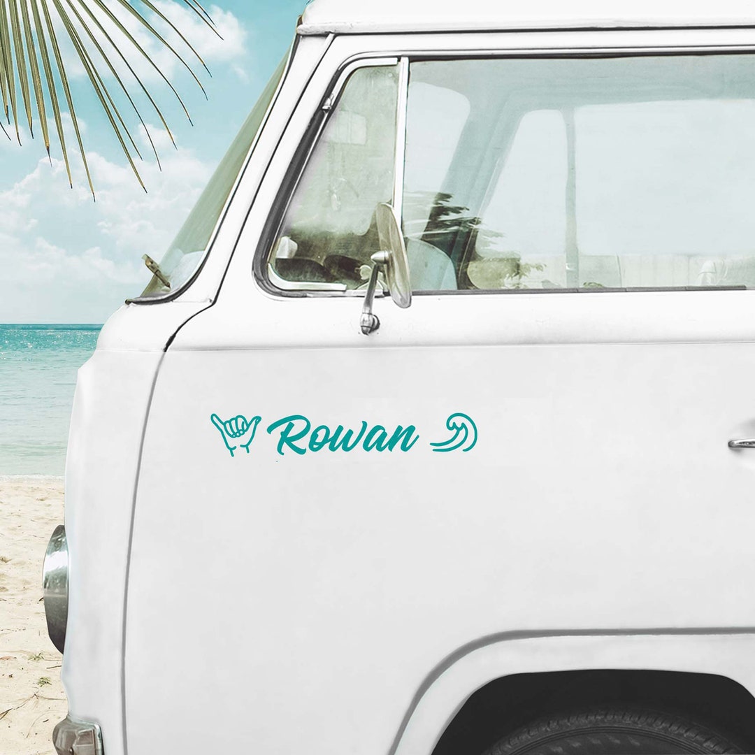 Custom Surf Stickers, Surf Car Decals, Van Sticker, Car Name Sticker ...