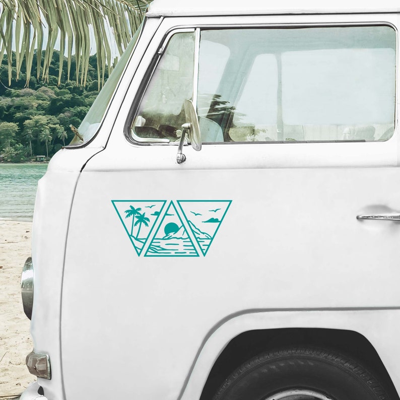 Camper Stickers, Van Stickers, Beach Coastal Camper Decal, Ocean Van ...