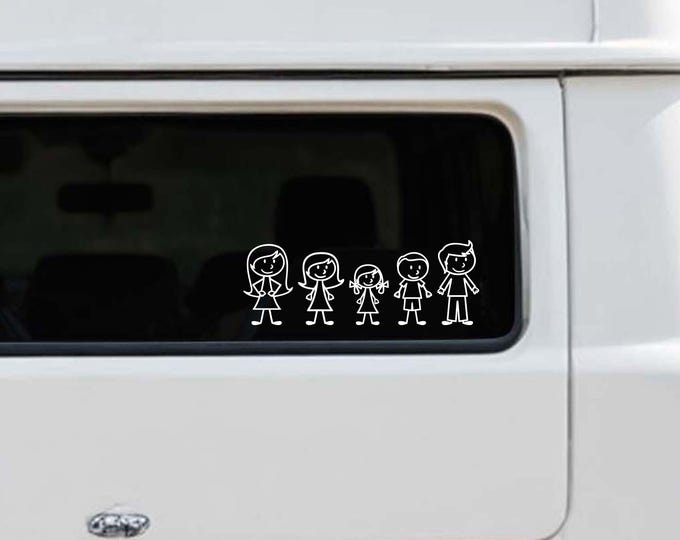 Figure Decals Family Vinyl Sticker - Family of 6 on Board, Family Car ...
