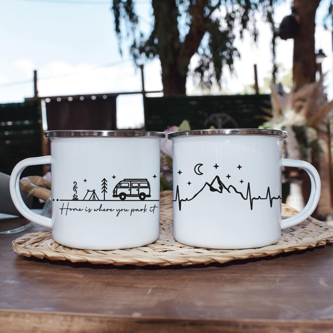 Personalized Camper Mugs, Custom Camper Cup, Camper Coffee Mug, Enamel ...